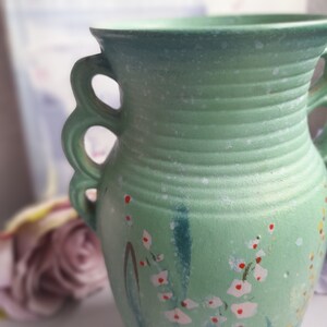 Pretty Teal Art Deco Monark Pottery Vase Unusual Triple Handle - Etsy