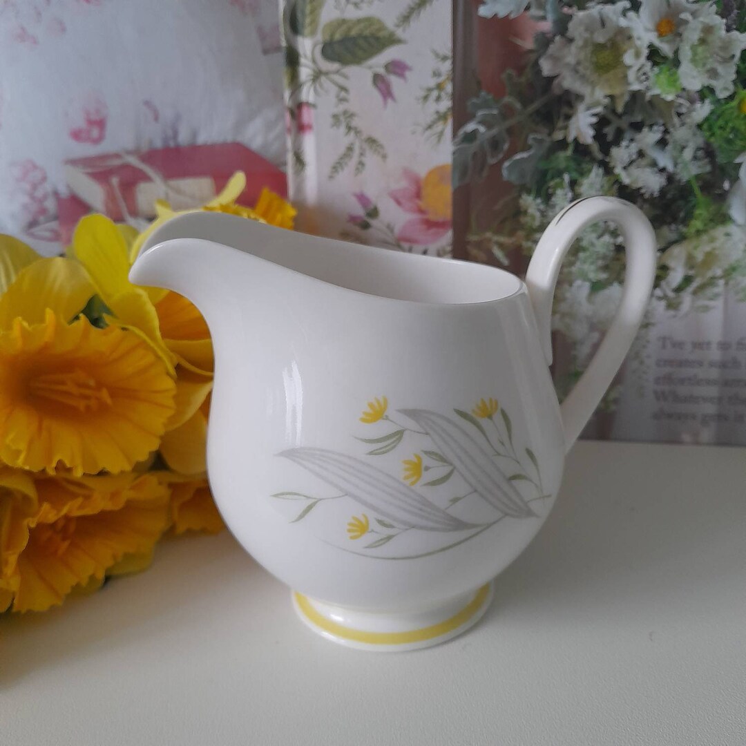 RARE Susie Cooper Bone China Creamer: Yellow Spring Floral Milk Jug ...
