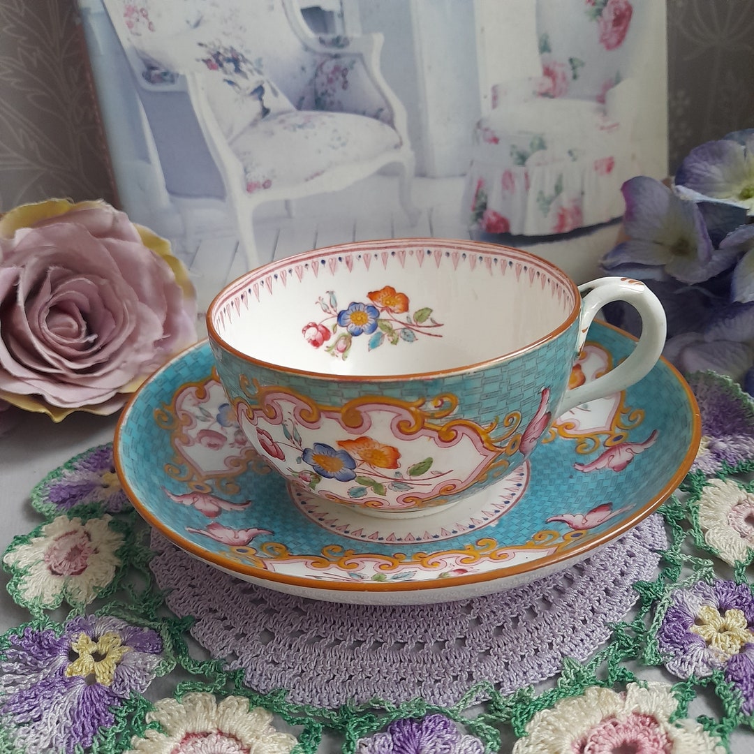Pretty Porcelain Tea Cup & Saucer Mid 18th Century T.C. Brown Westhead ...