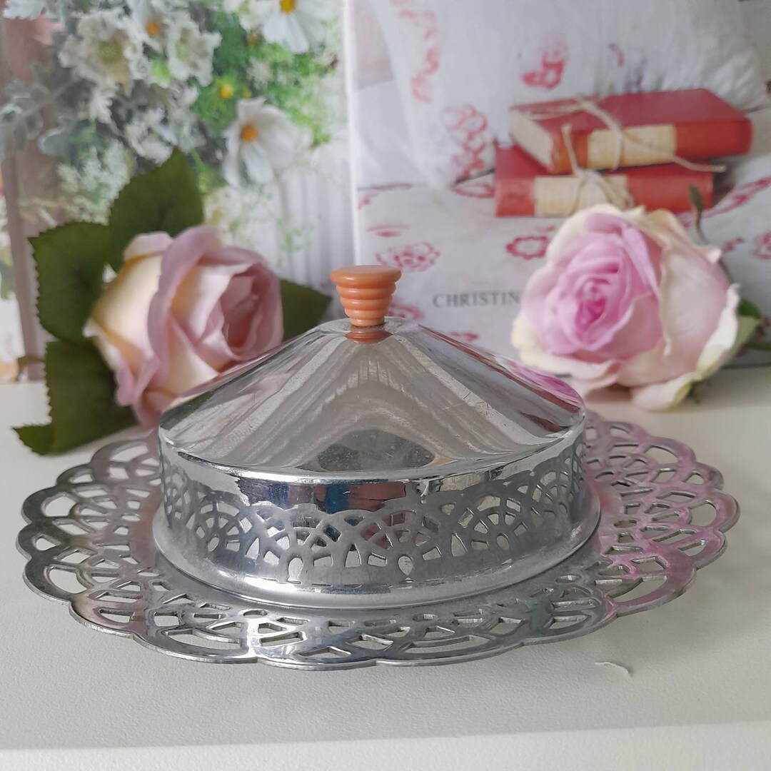 Vintage Butter Dish, Antique Silver Plate Butter Dish, Dome Lid ...