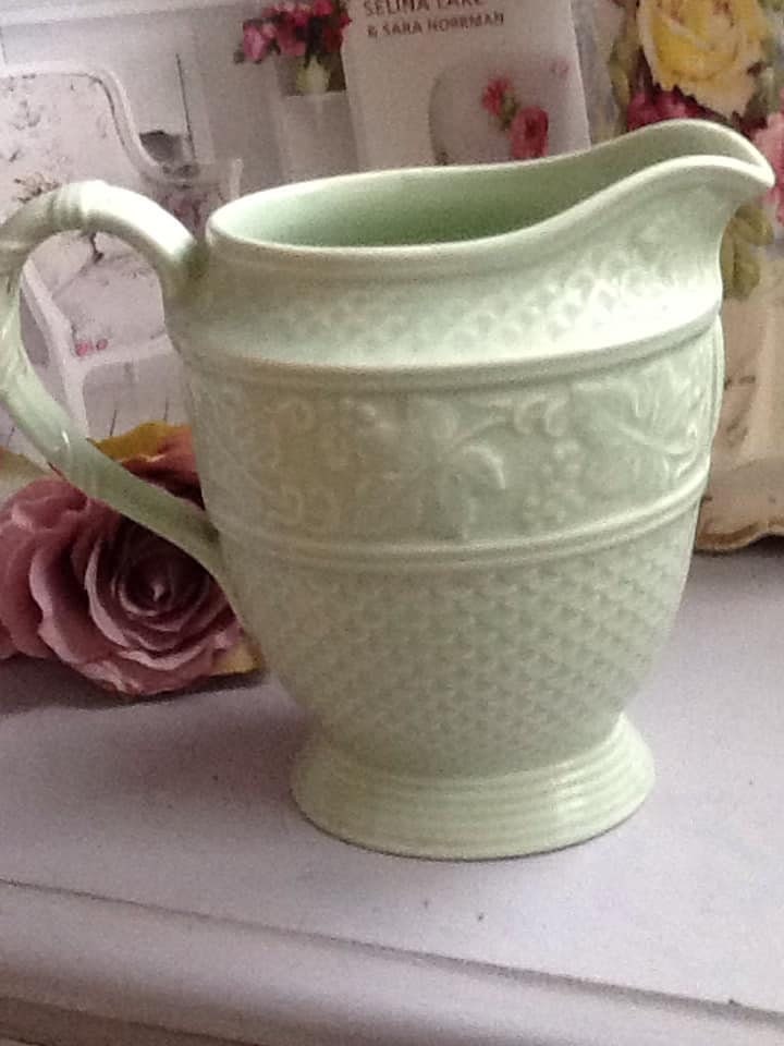 Pretty Art Deco Pale Green Milk Jug With Raised Grapes & Vine | Etsy