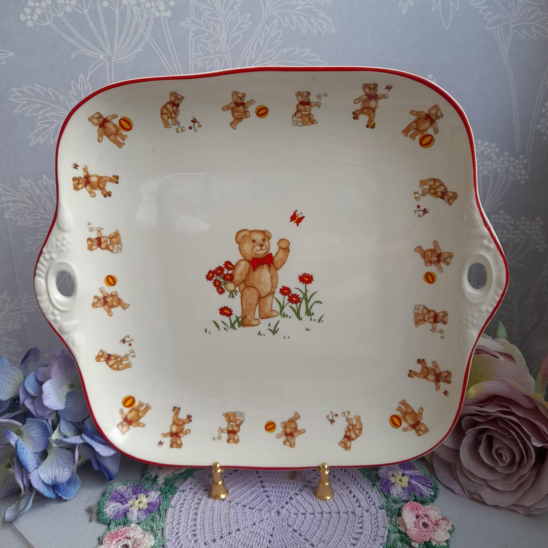Darling Vintage Masons Square Teddy Bear Platter Plate 1984 11" - Etsy