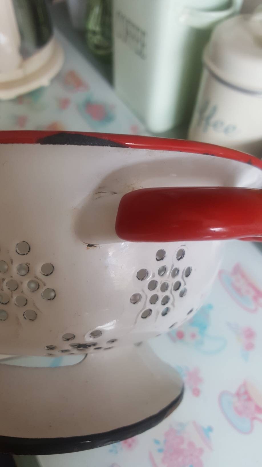 Enamel Colander Footed Colander Round Strainer Farm Kitchen | Etsy