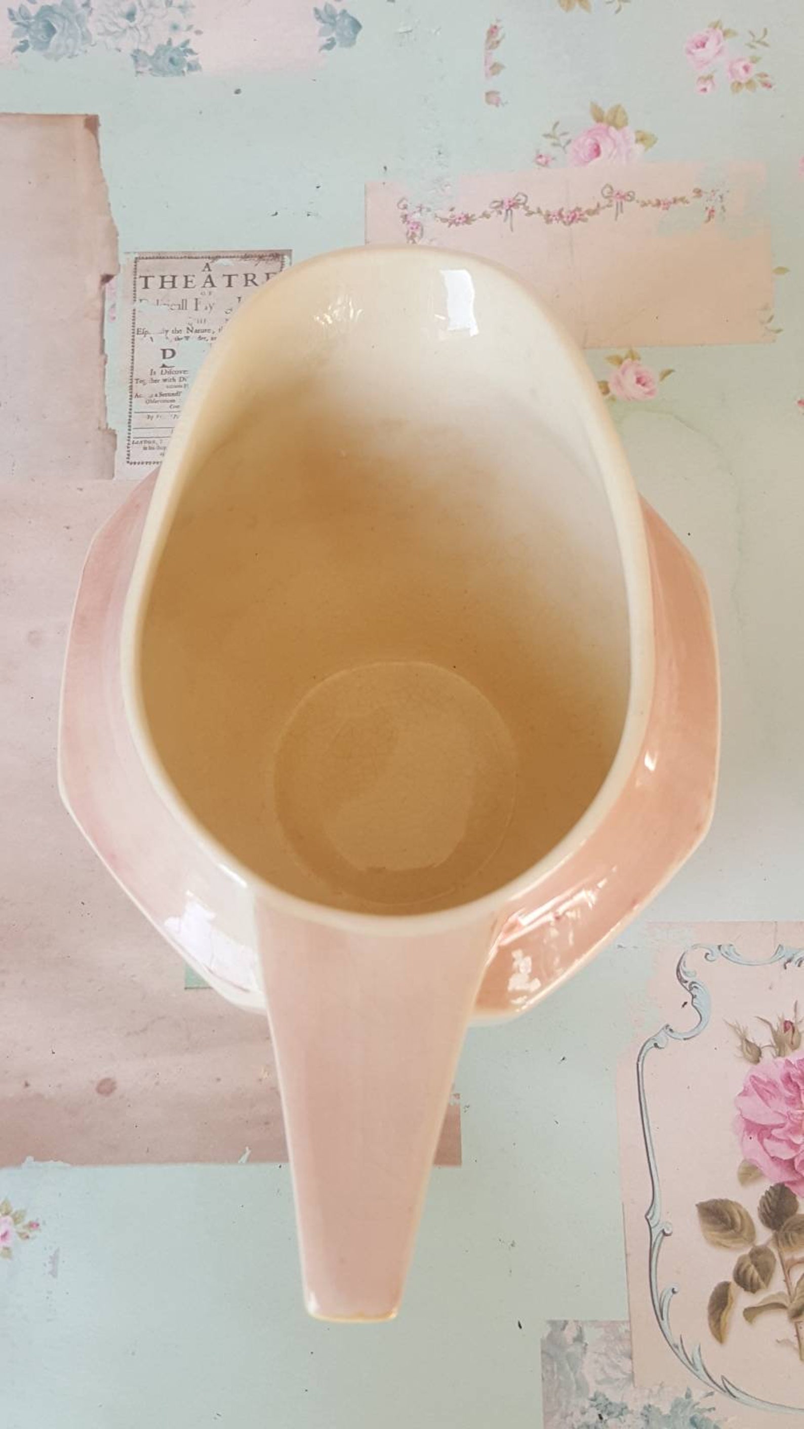 Art Deco Pretty Pink Floral Milk Jug | Etsy