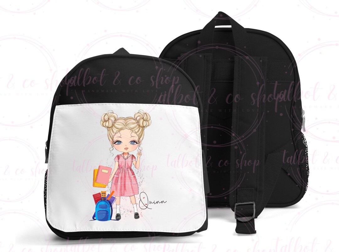 Personalised Red School Girl Rucksack, Girls School Bag, Personalised ...