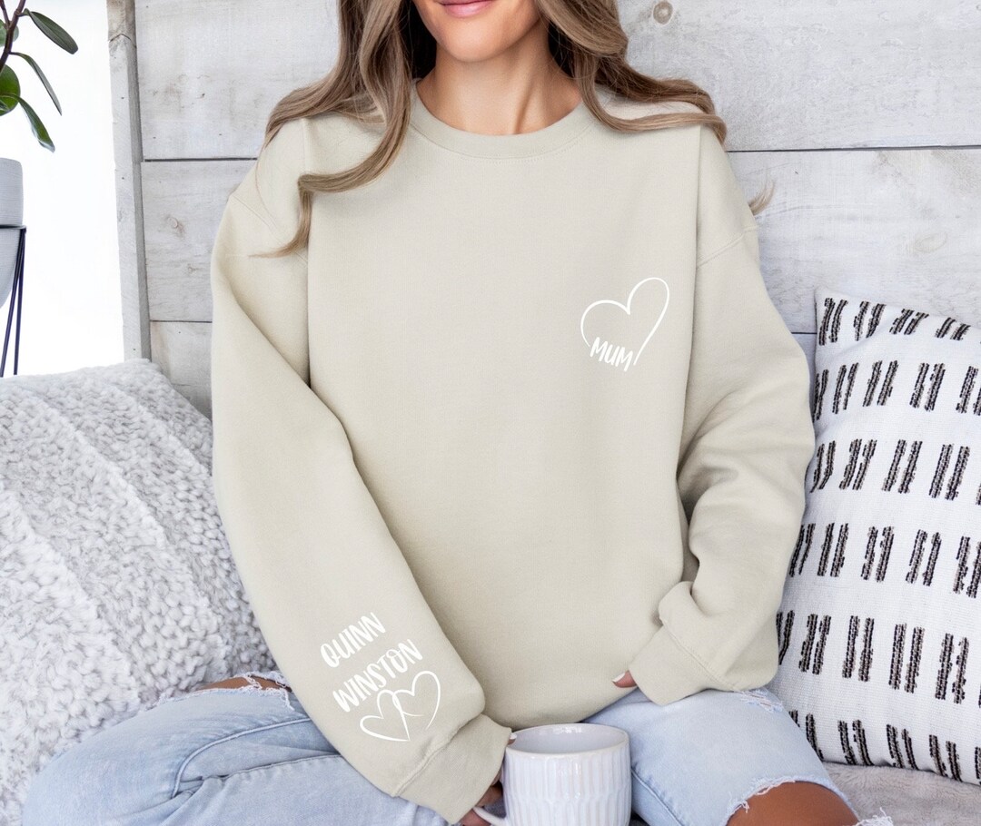 Personalised Mum Heart Sweatshirt, Quote Sweatshirt, Women Sweatshirt ...