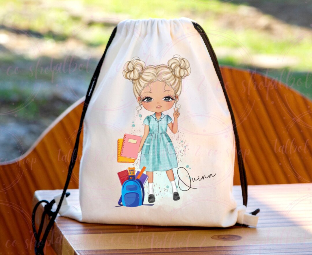 Personalised Green School Girl Drawstring Bag P.e Kit Bag - Etsy
