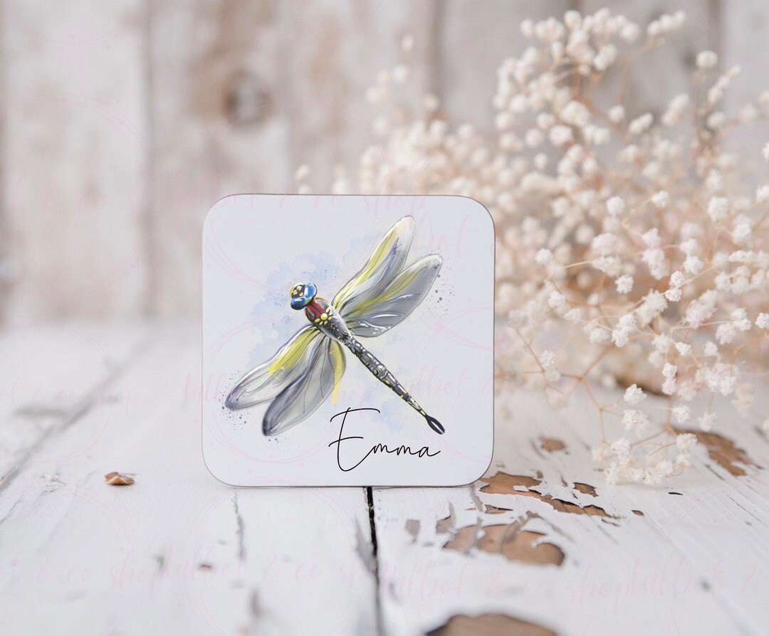 Personalised Dragonfly Coaster Personalised Drinks Coaster - Etsy