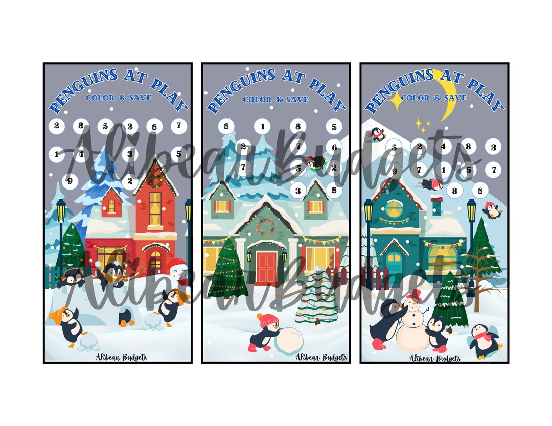 Penguins Mini Savings Challenge | A6 - Etsy