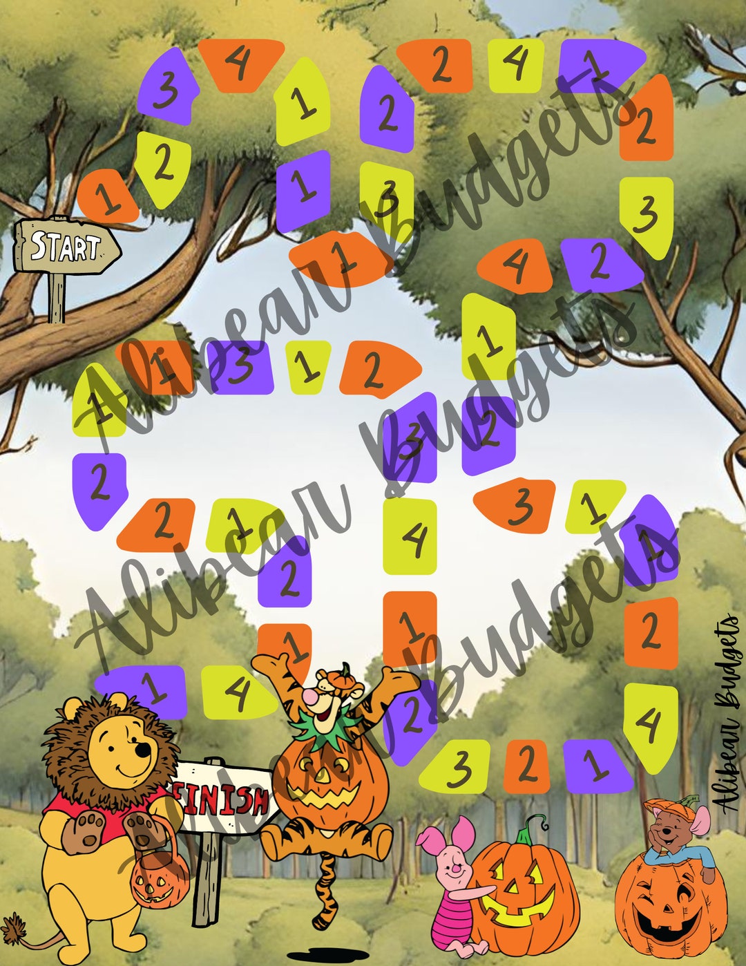 Savings Dice Board Game | Race to Halloween | Digital | Cash Envelope ...