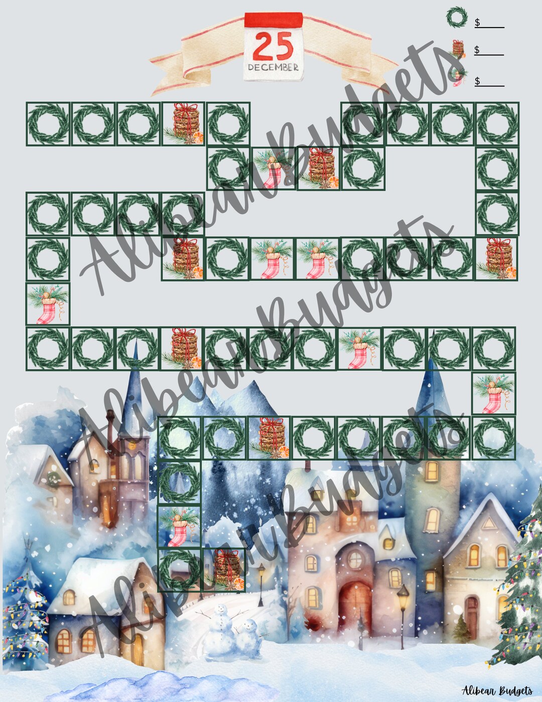 Savings Dice Board Game | Christmas Morning | Digital | Cash Envelope ...