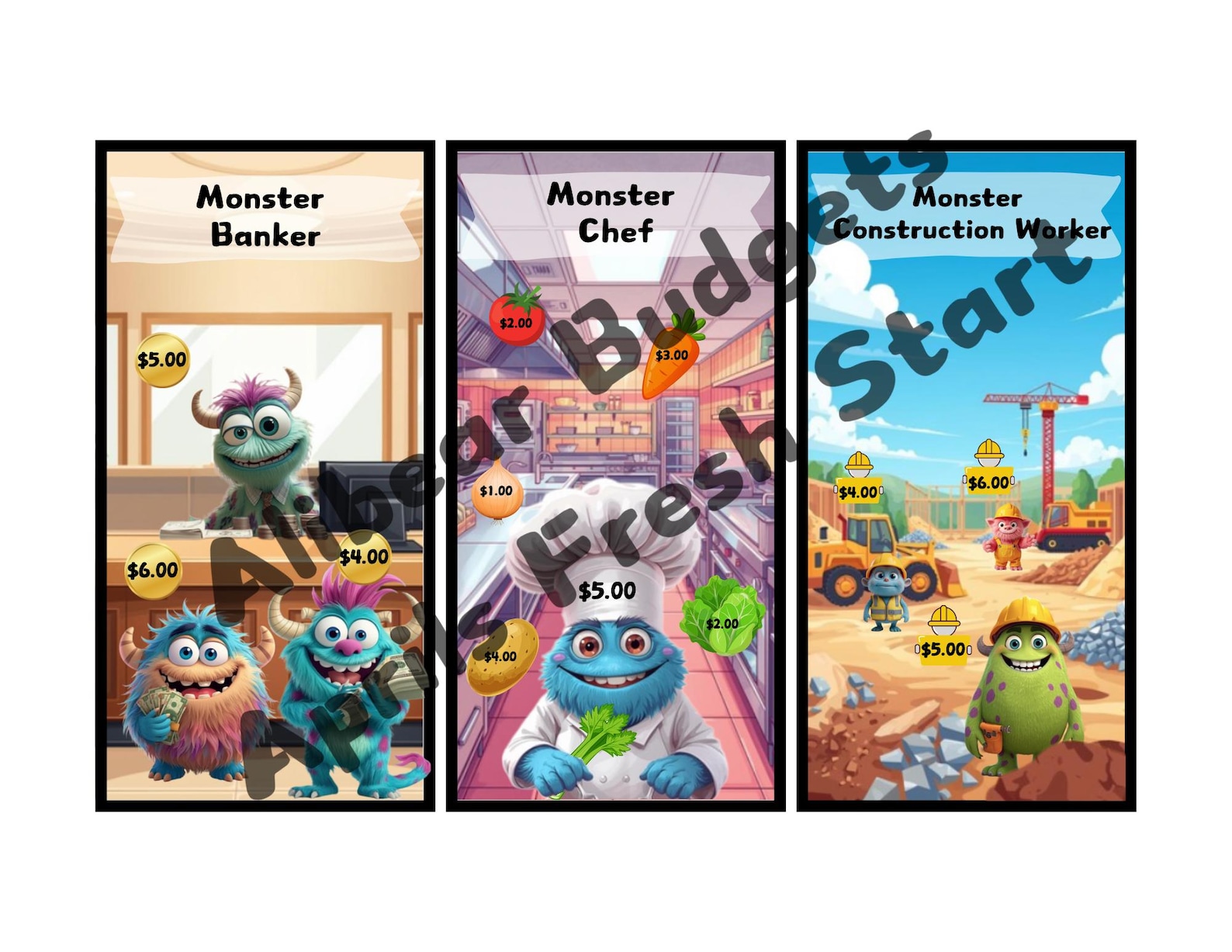 Monster Town Box Challenge - Monster Jobs 2 EXPANSION PACK - Etsy
