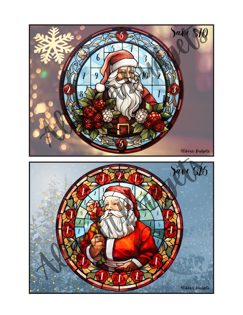 Stained Glass Santa | A5 - Etsy