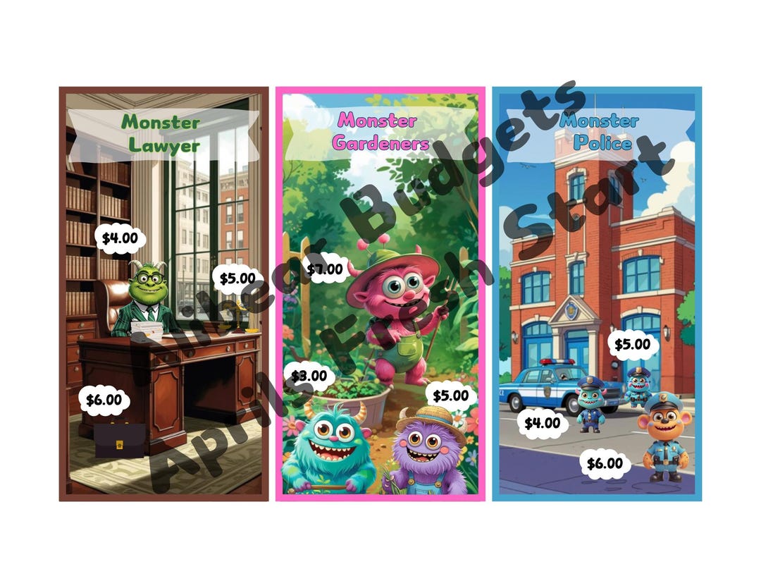 Monster Town Box Challenge - Monster Jobs EXPANSION PACK - Etsy