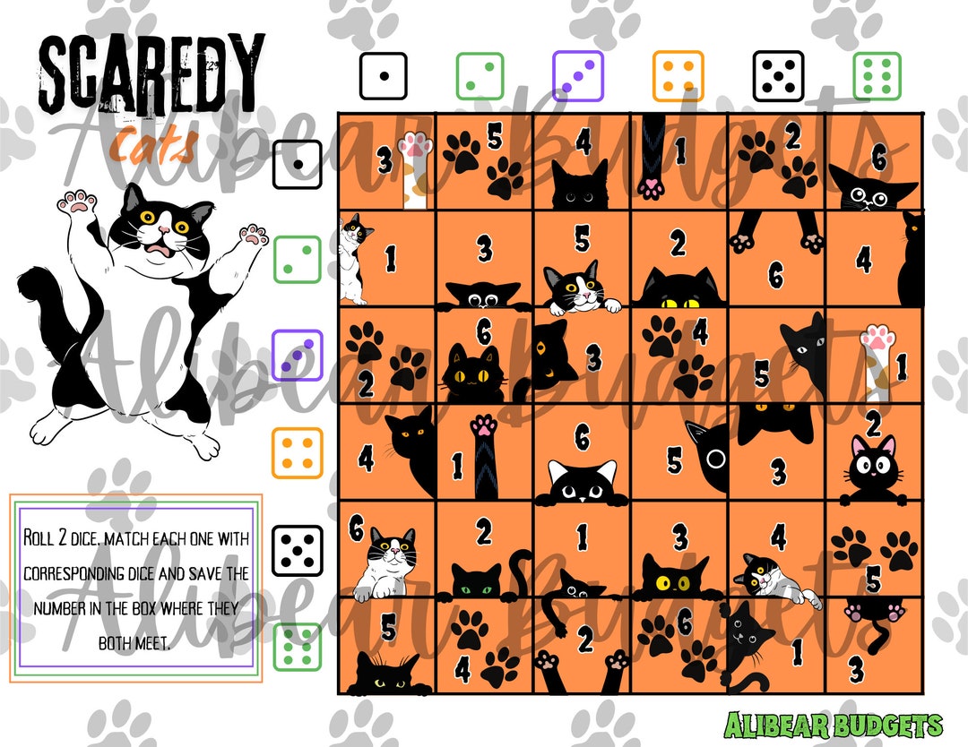 Scaredy Cats Dice Game - Etsy
