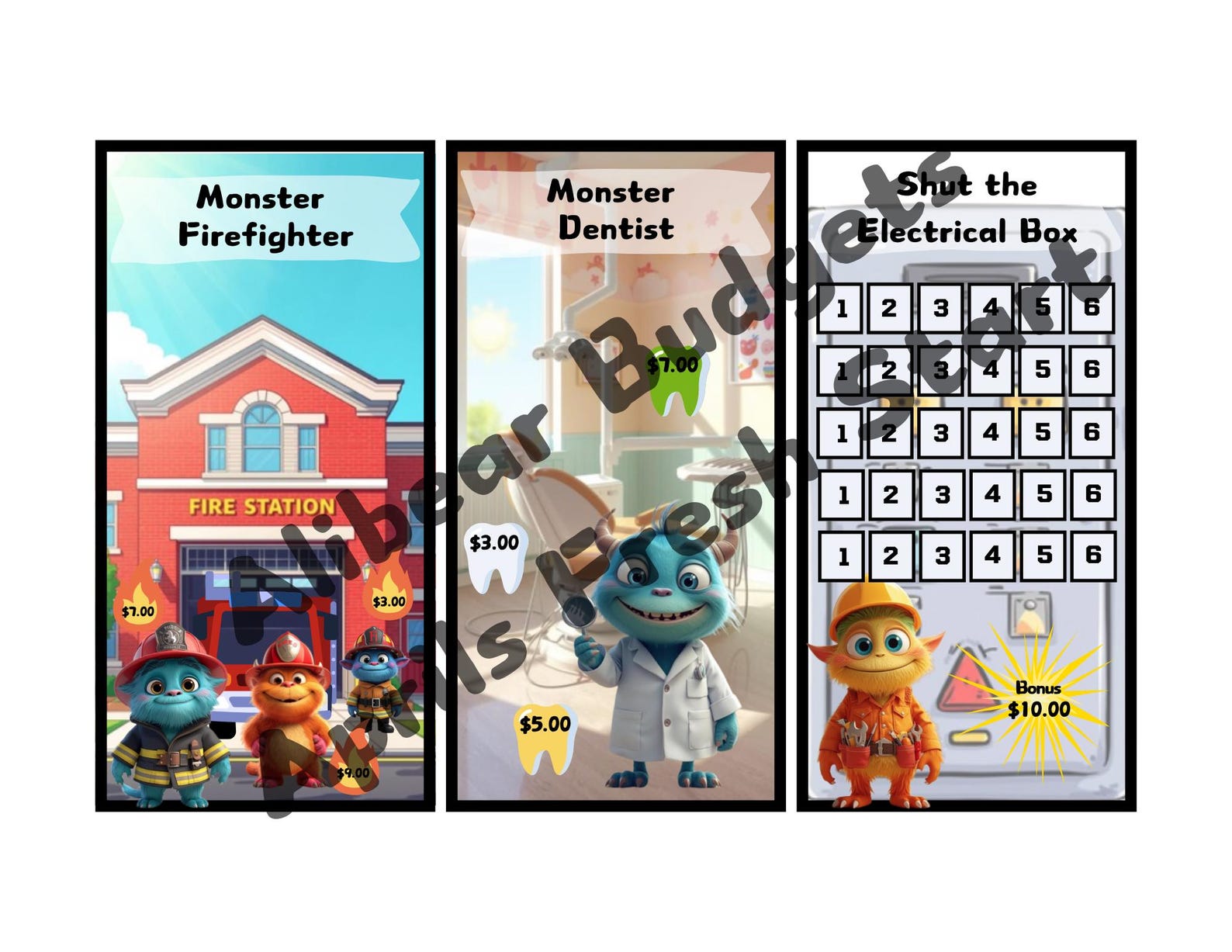 Monster Town Box Challenge - Monster Jobs 2 EXPANSION PACK - Etsy