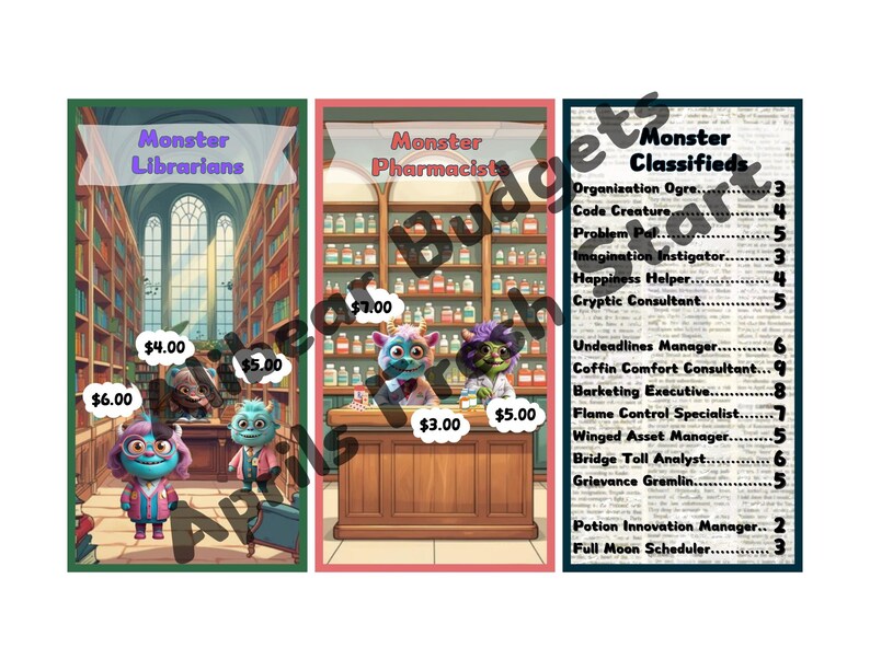 Monster Town Box Challenge - Monster Jobs EXPANSION PACK - Etsy