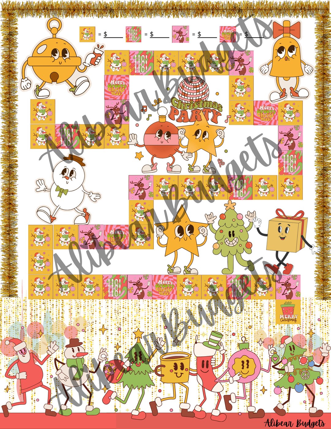 Savings Dice Board Game | Retro Christmas Party | Digital | Cash ...