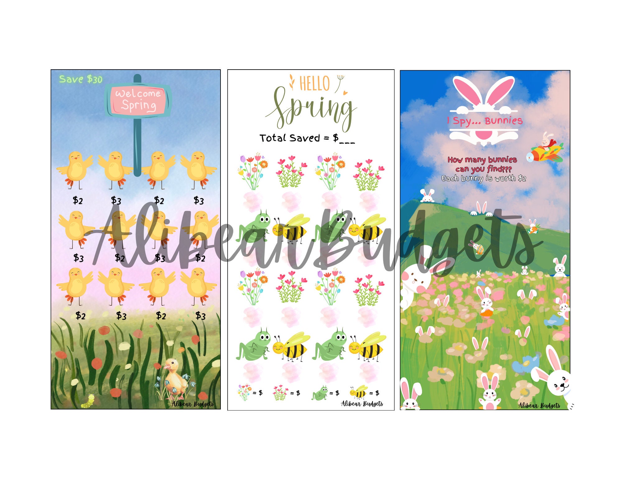 Spring Trio Mini Savings Challenge | A6 - Etsy