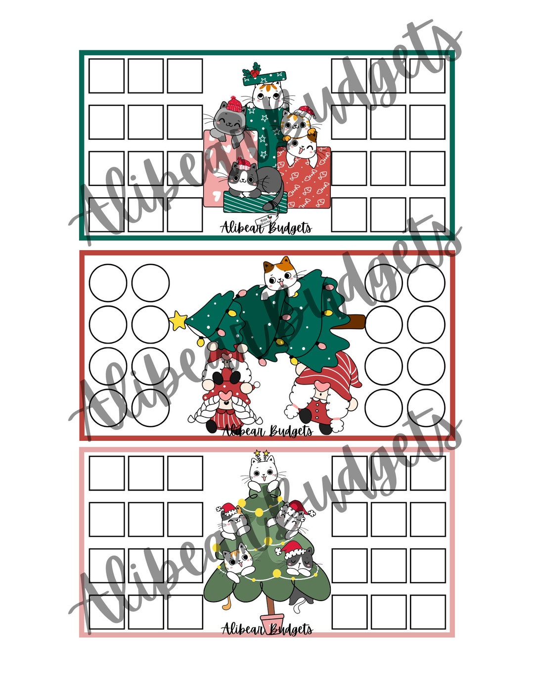 Merry Hiss-mas Mini Savings Challenge | A6 - Etsy