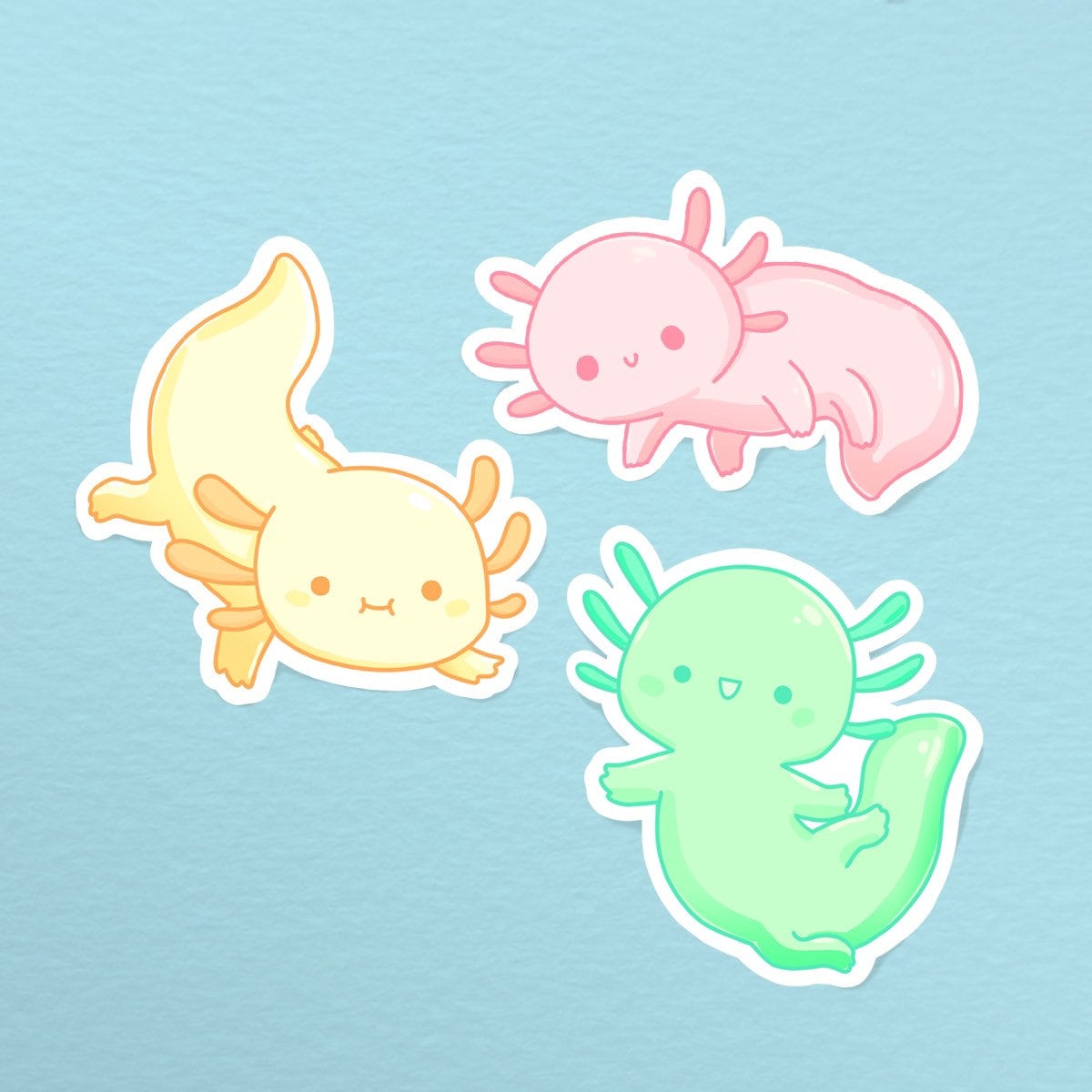 1 Chibi Axolotl Sticker - Etsy