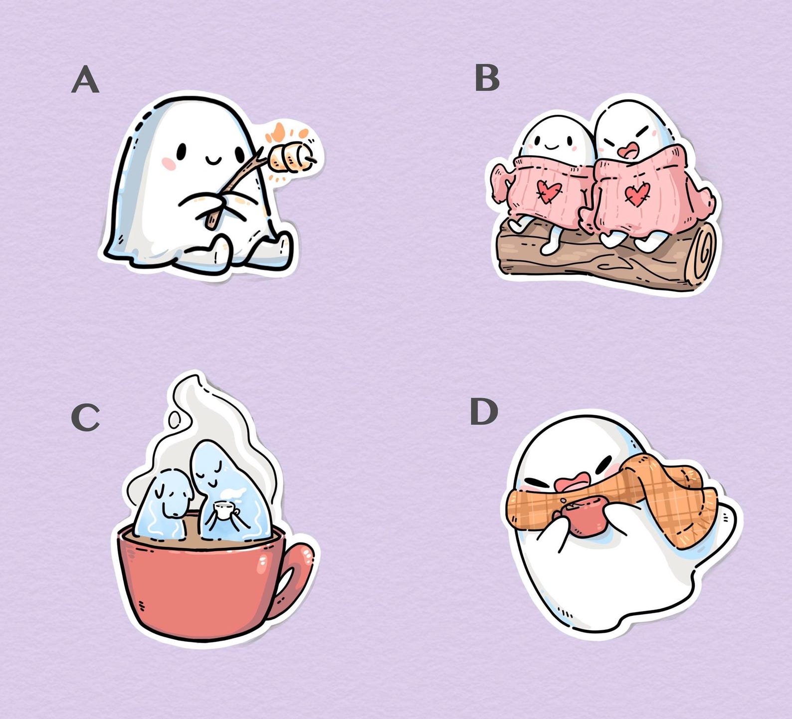 Warm&spooky Ghost Vinyl Matte Stickers 2.5 Inch - Etsy