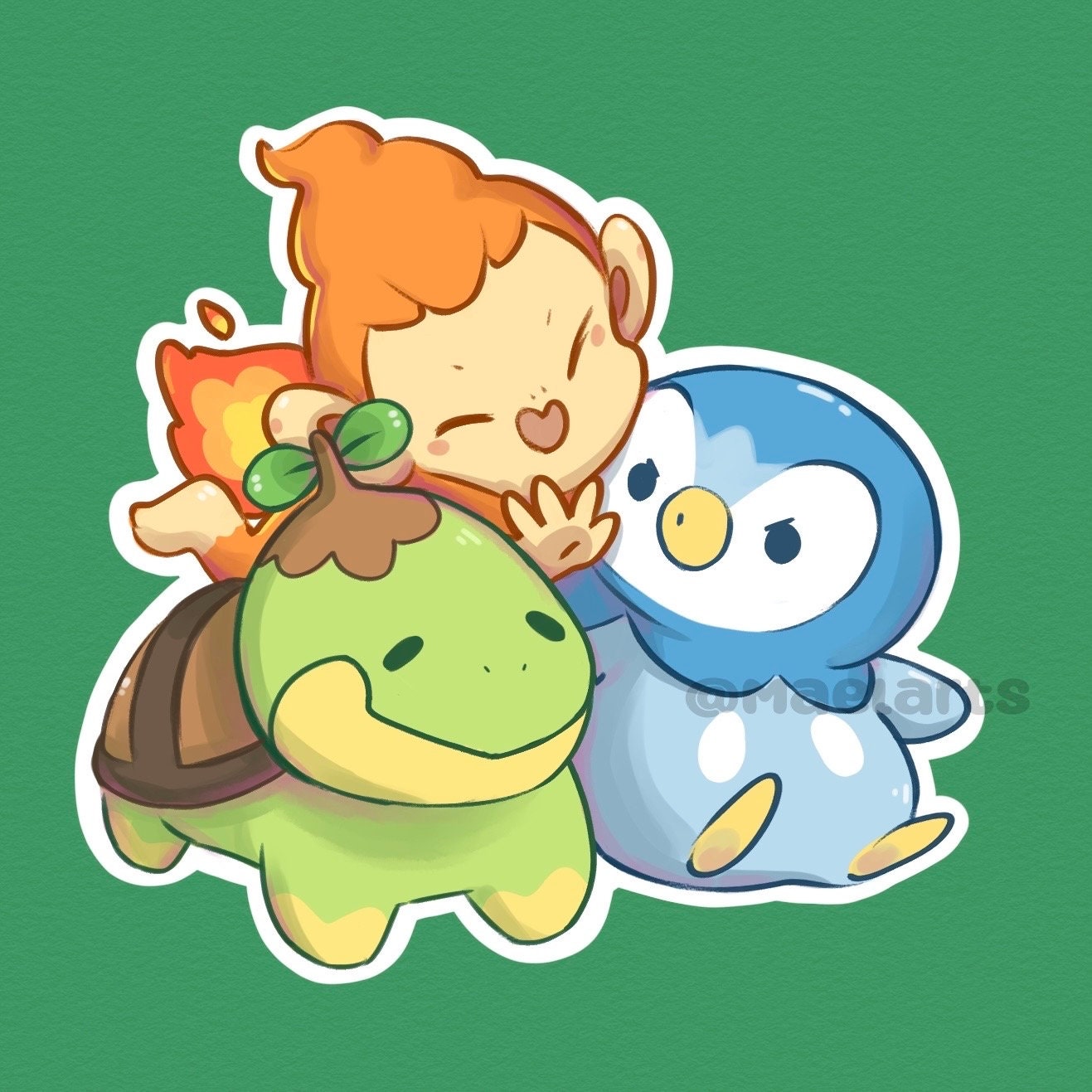 Poke Starters Cute Matte Vinyl Sticker 3.5in - Etsy