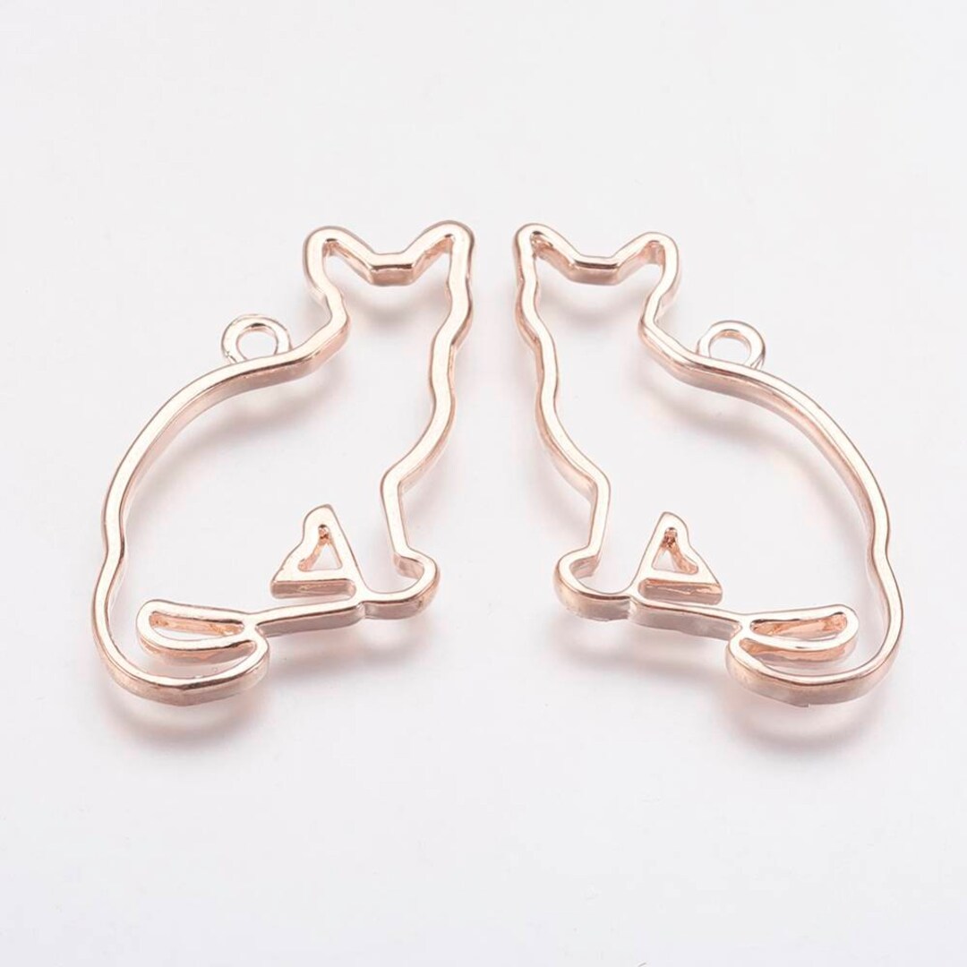 Cat Bezel Kitten Bezel X10 Open Back Bezel Rose Gold Pendant Bezel ...