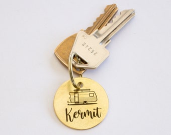 Personalized Kombi Split Window Camper Key Ring // Gold Key - Etsy