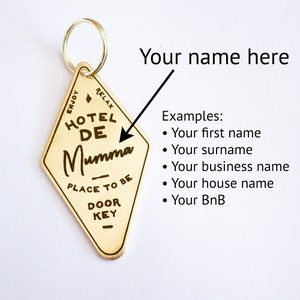Personalized Vintage Hotel Keychain // Gold Key Ring // Personalised ...
