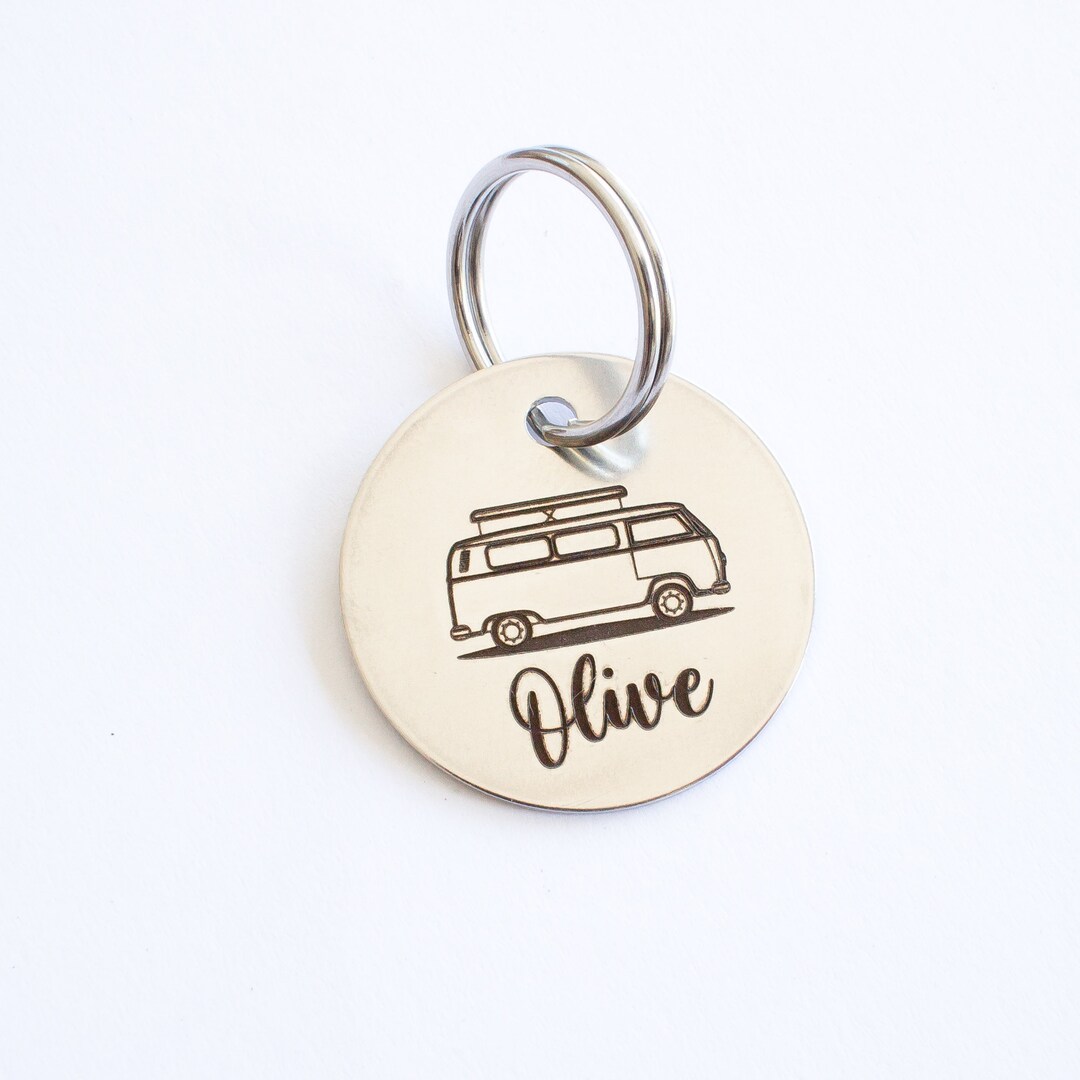 Personalized Kombi Pop Top Camper Key Ring // Silver Key Ring ...