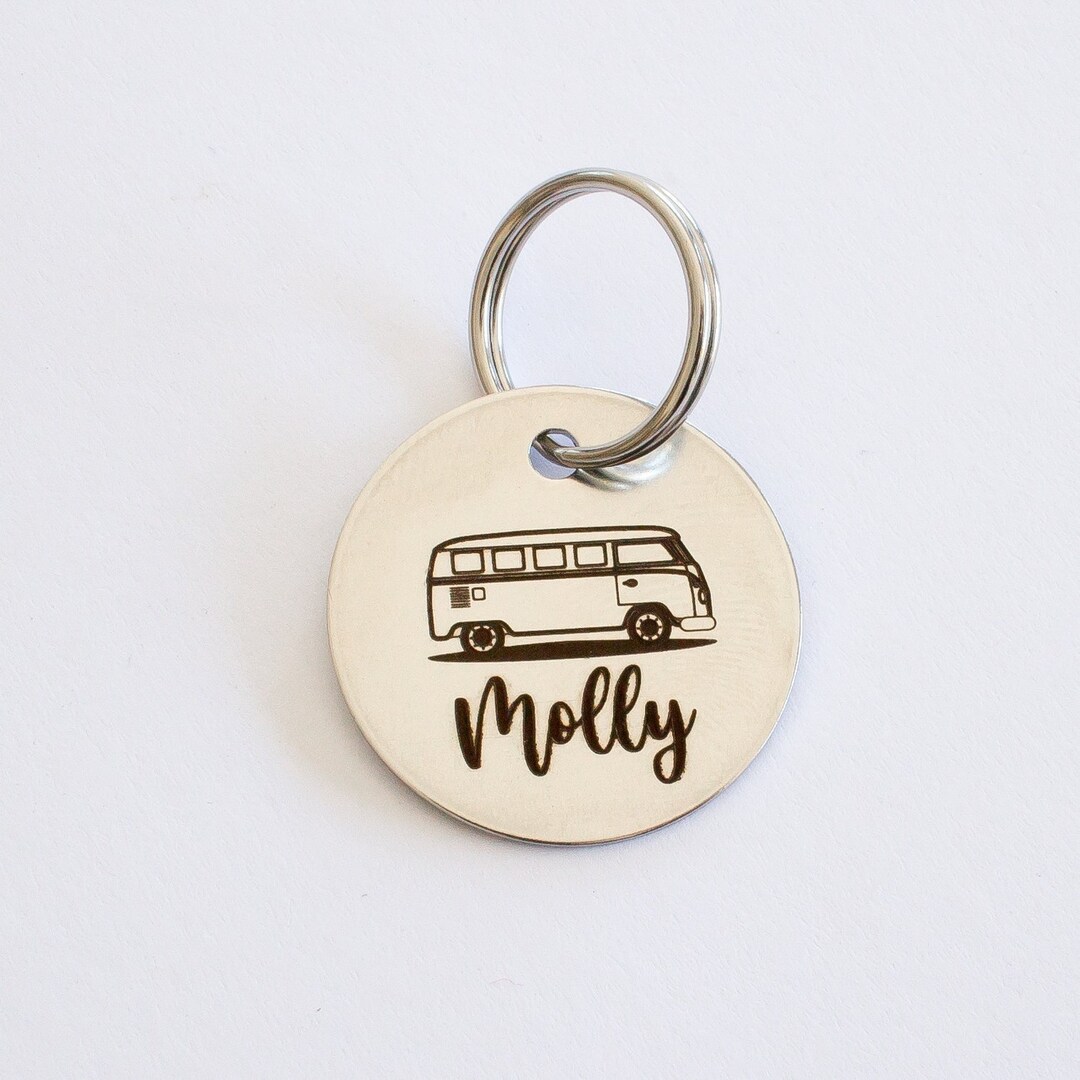 Personalized Kombi Split Window Camper Key Ring // Silver Key Ring ...