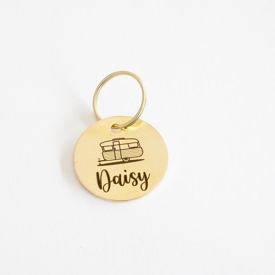 Personalized Vintage Caravan Trailer Key Ring // Gold Key Ring ...
