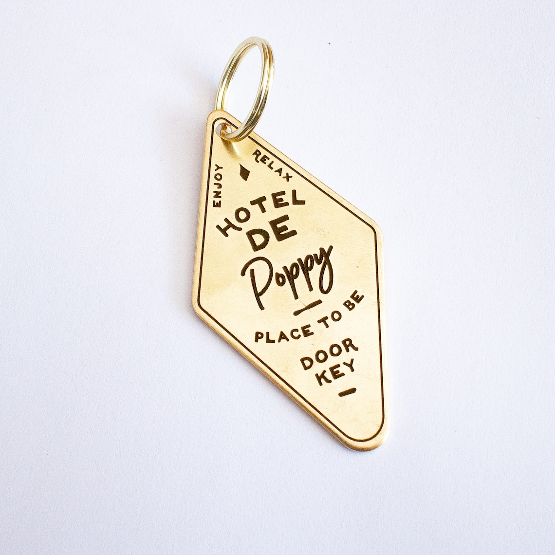 Personalized Vintage Hotel Keychain // Gold Key Ring // - Etsy