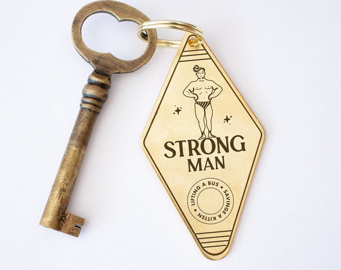 Vintage Leather Hotel Key With Brass Oval Key Ring, Personalized ...