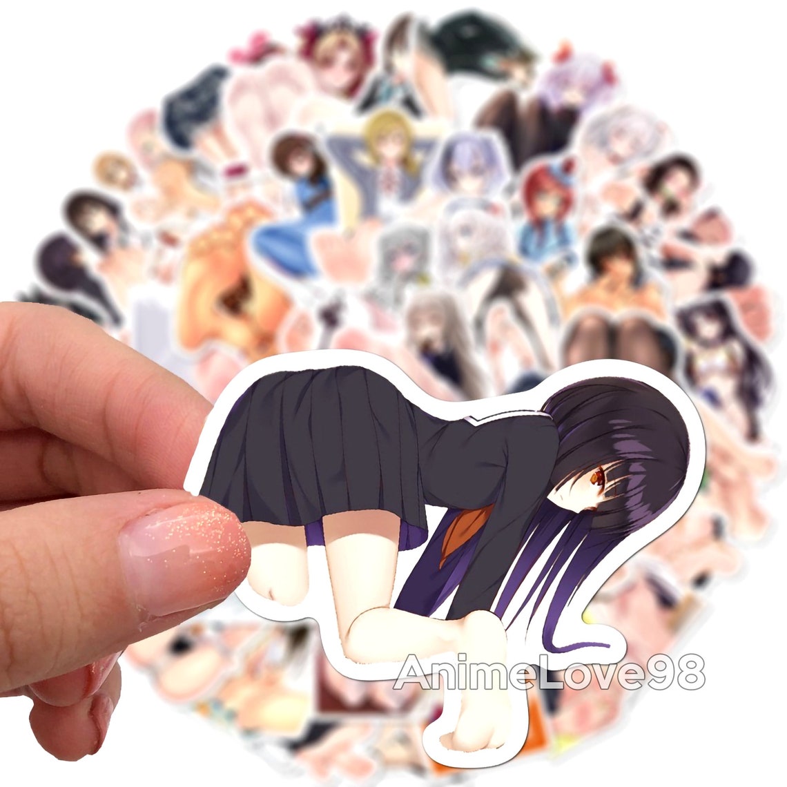 50 Pcs Sexy Anime Girl Waifu Stickers Pack Waterproof Lewd Etsy