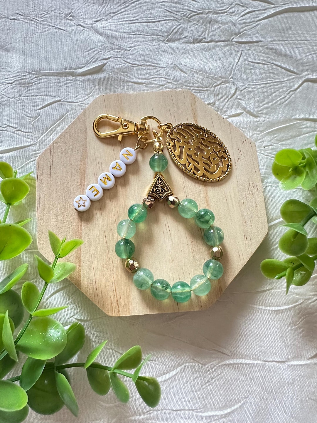 Tasbih 11 Beads Customizable Keychain Name Bracelet Finger Prayer Beads ...