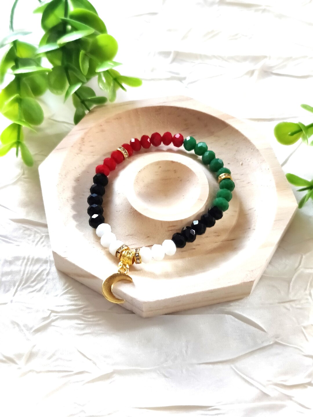 Tasbih Bracelet 33 Beads Color Palestine Flag, Customizable Key Ring ...