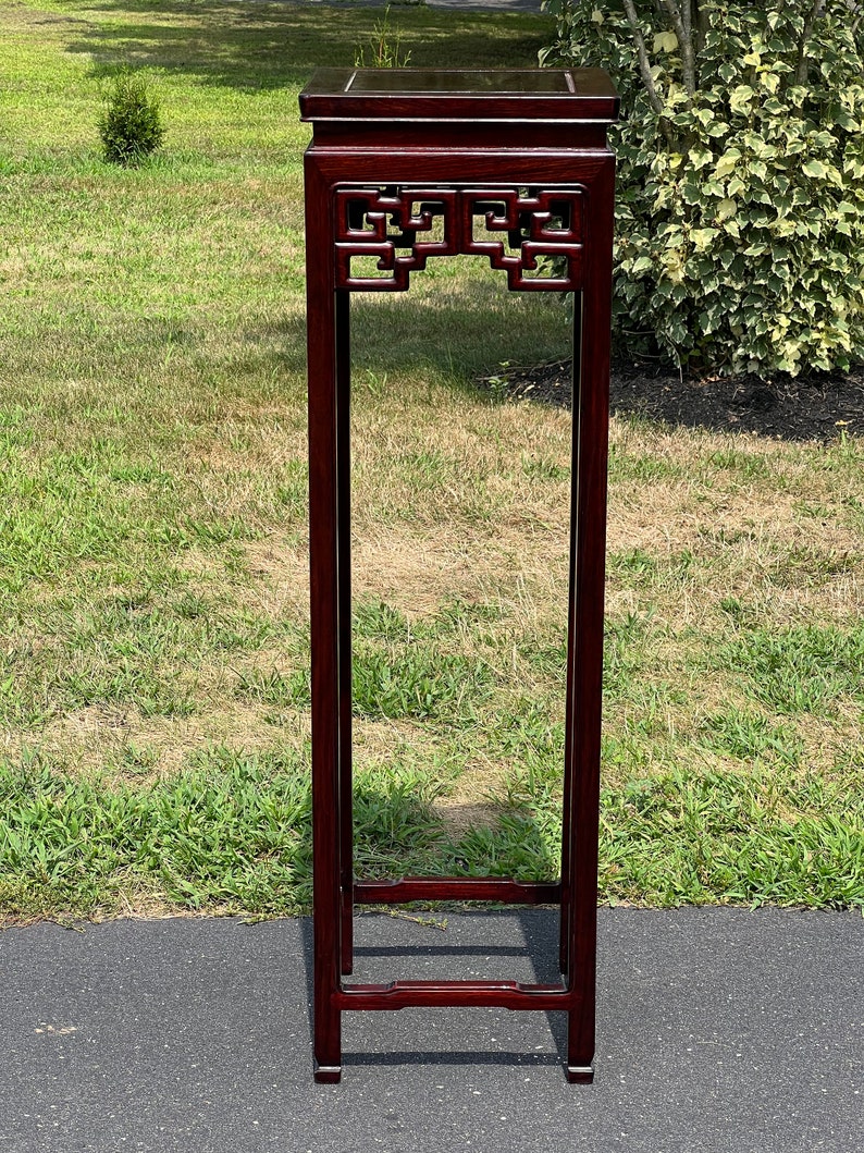 Vintage Tall Asian Rosewood Plant Stand - Etsy