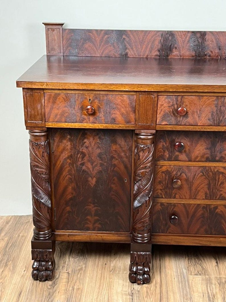 Antique American Empire Style Mahogany Sideboard Purportedly From J.D ...