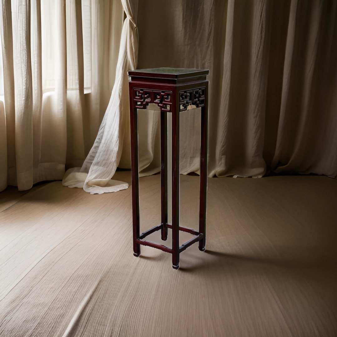 Vintage Tall Asian Rosewood Plant Stand - Etsy