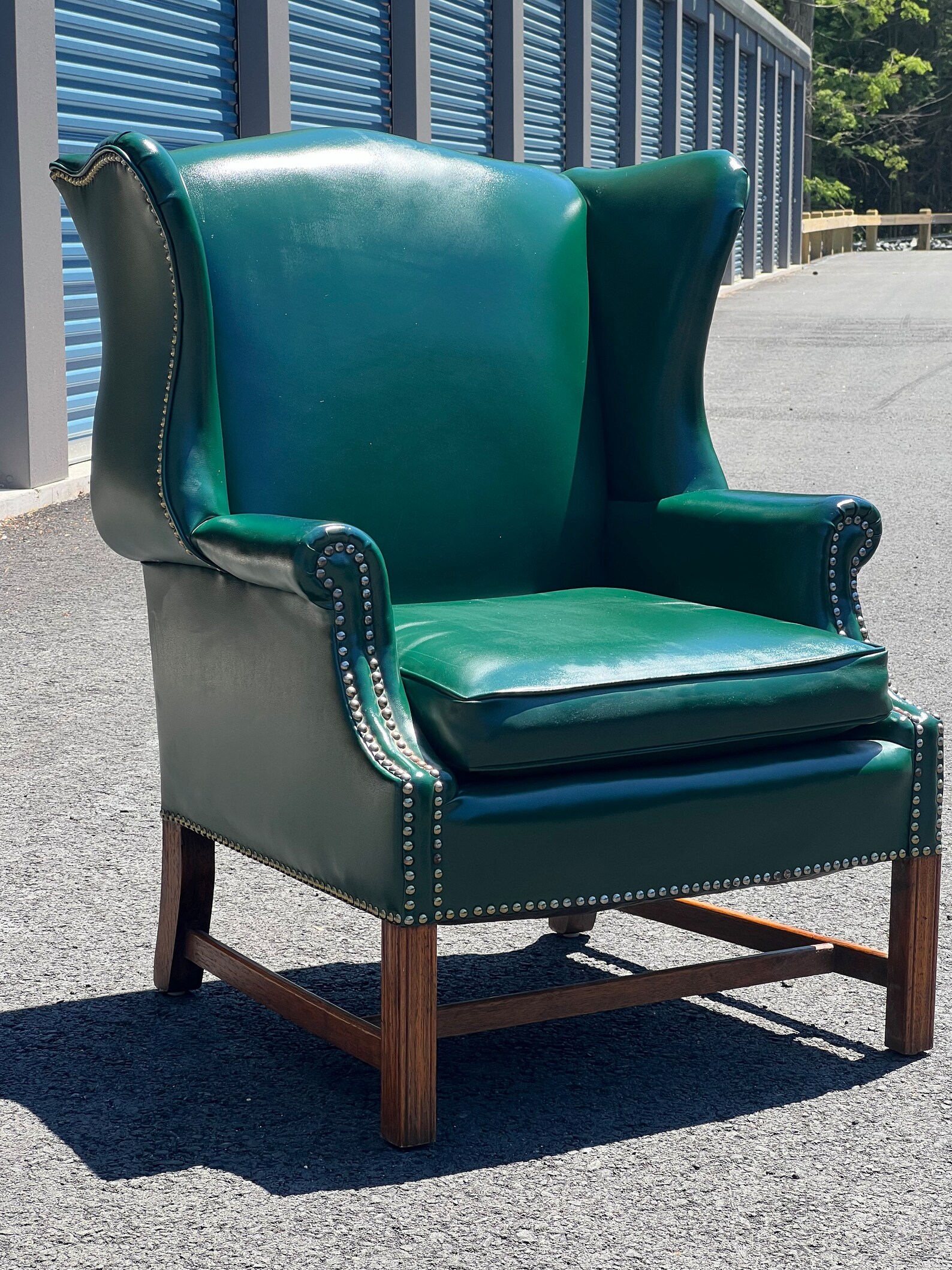 Vintage Chippendale Style Green Wingback Living Room Chair - Etsy