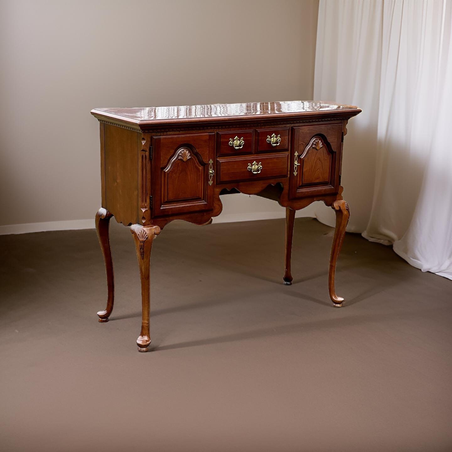 Vintage Solid Cherry Queen Anne Style Buffet Server by Lexington Etsy