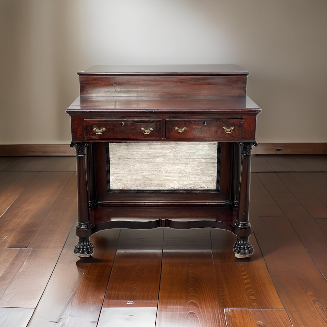 Antique Late Federal Mahogany Paw Foot Pier Table C. 1840 - Etsy