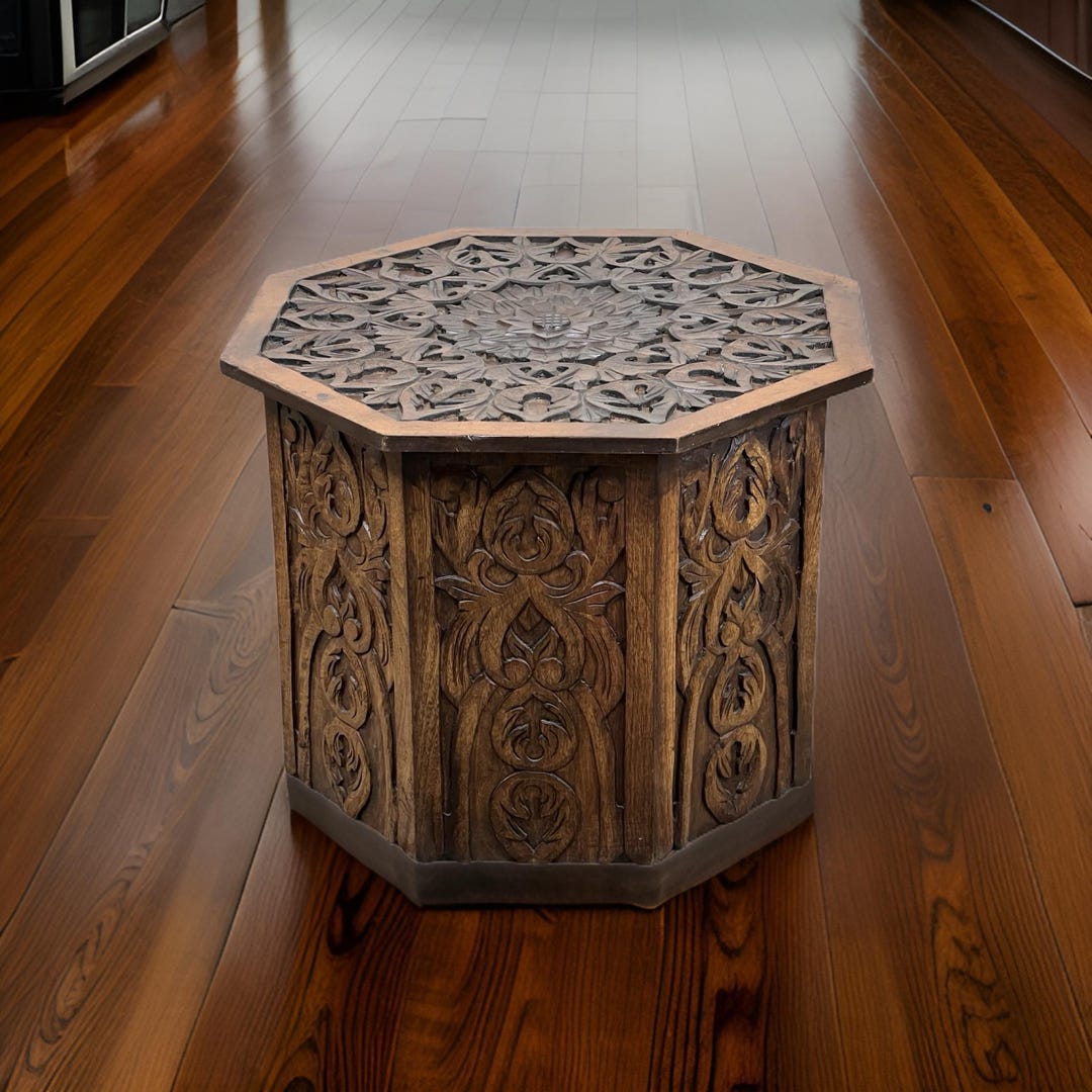 Vintage Asian Carved Pier 1 End Table - Etsy