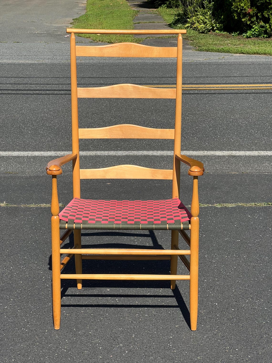 Vintage Shaker Style Shawl Back Arm Chair With Tape Seat - Etsy