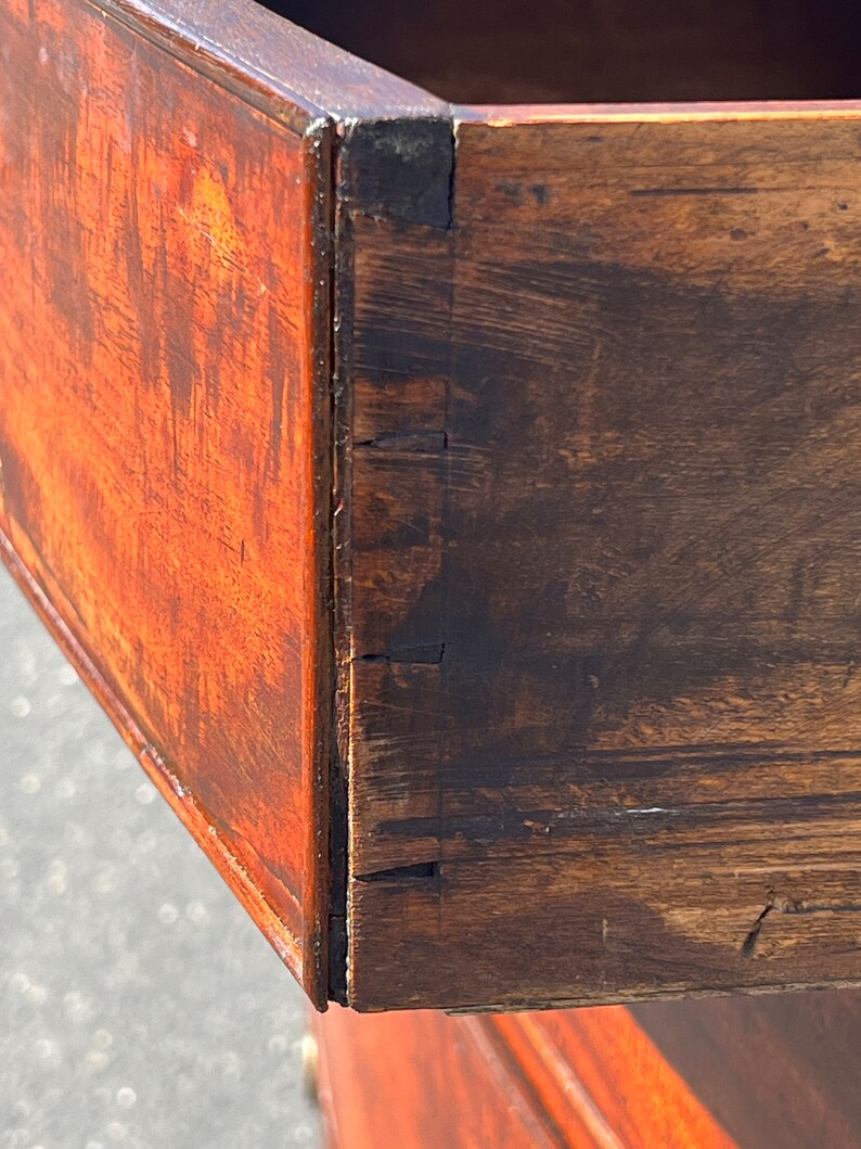 Colonial American Made Georgian Mahogany Bow Front Two Over Three Chest ...