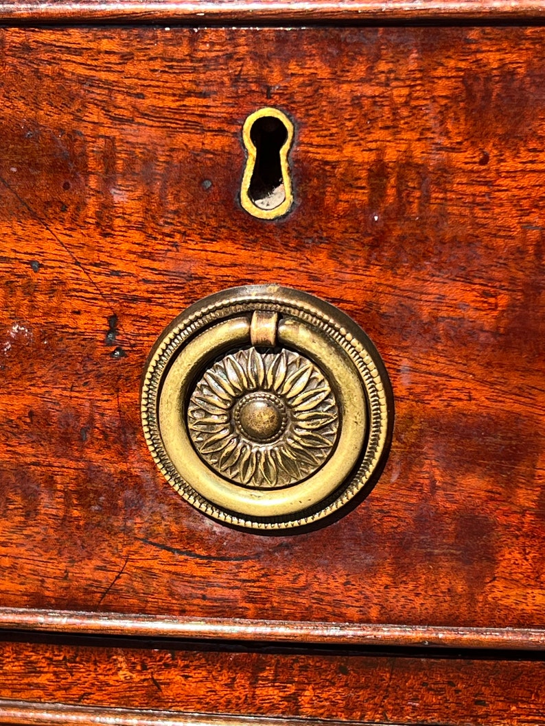 Colonial American Made Georgian Mahogany Bow Front Two Over Three Chest ...