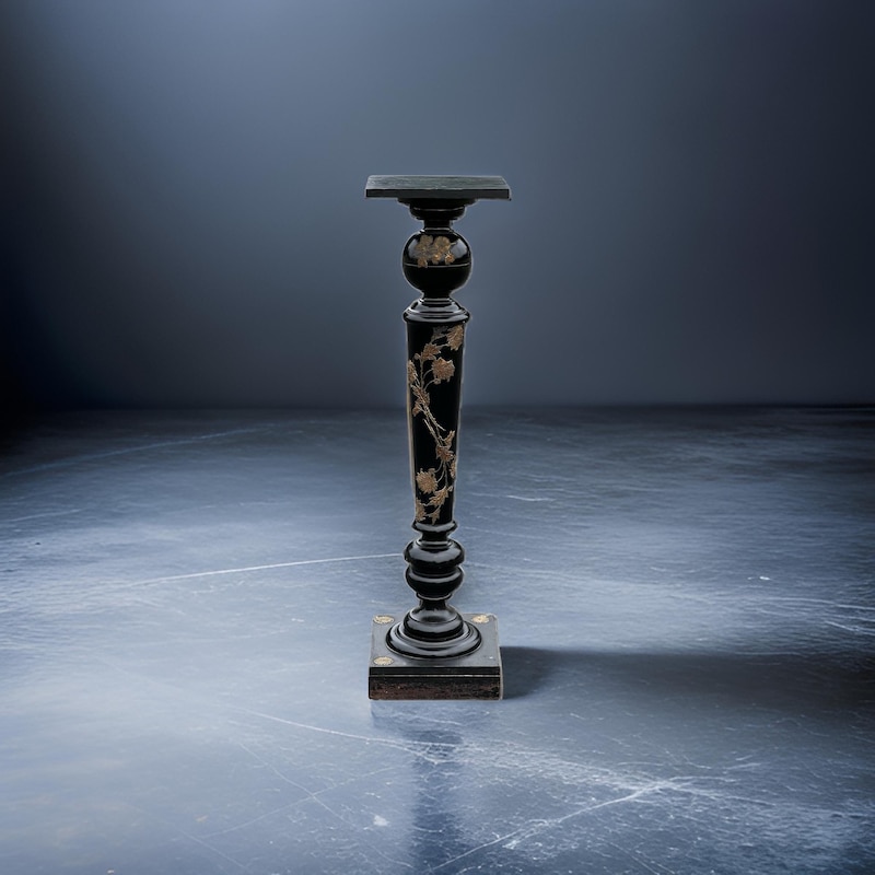 Ebonized Pedestal Table - Etsy