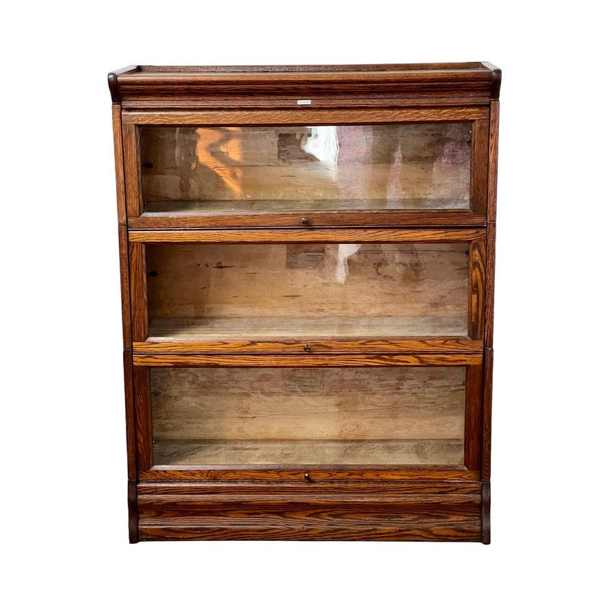 Antique Oak Three Stack Barrister Bookcase by Lundstrom C. 1920 - Etsy
